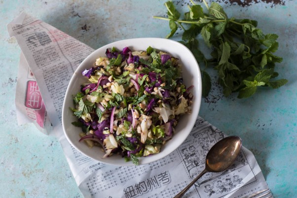 Grilled Cabbage Salad with Peanuts and Mint - Blossom to Stem