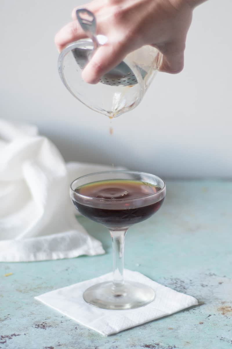 The Popinjay, a cocktail with Cynar, Cognac, and Punt e Mes - Blossom ...