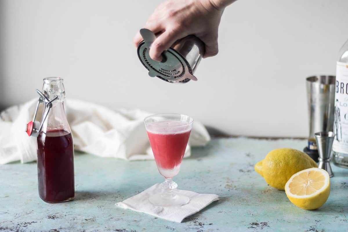 The Clover Club, a cocktail with gin + lemon + raspberry - Blossom to Stem
