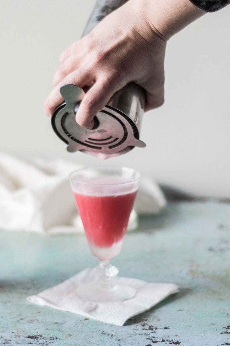 The Clover Club, a cocktail with gin + lemon + raspberry - Blossom to Stem