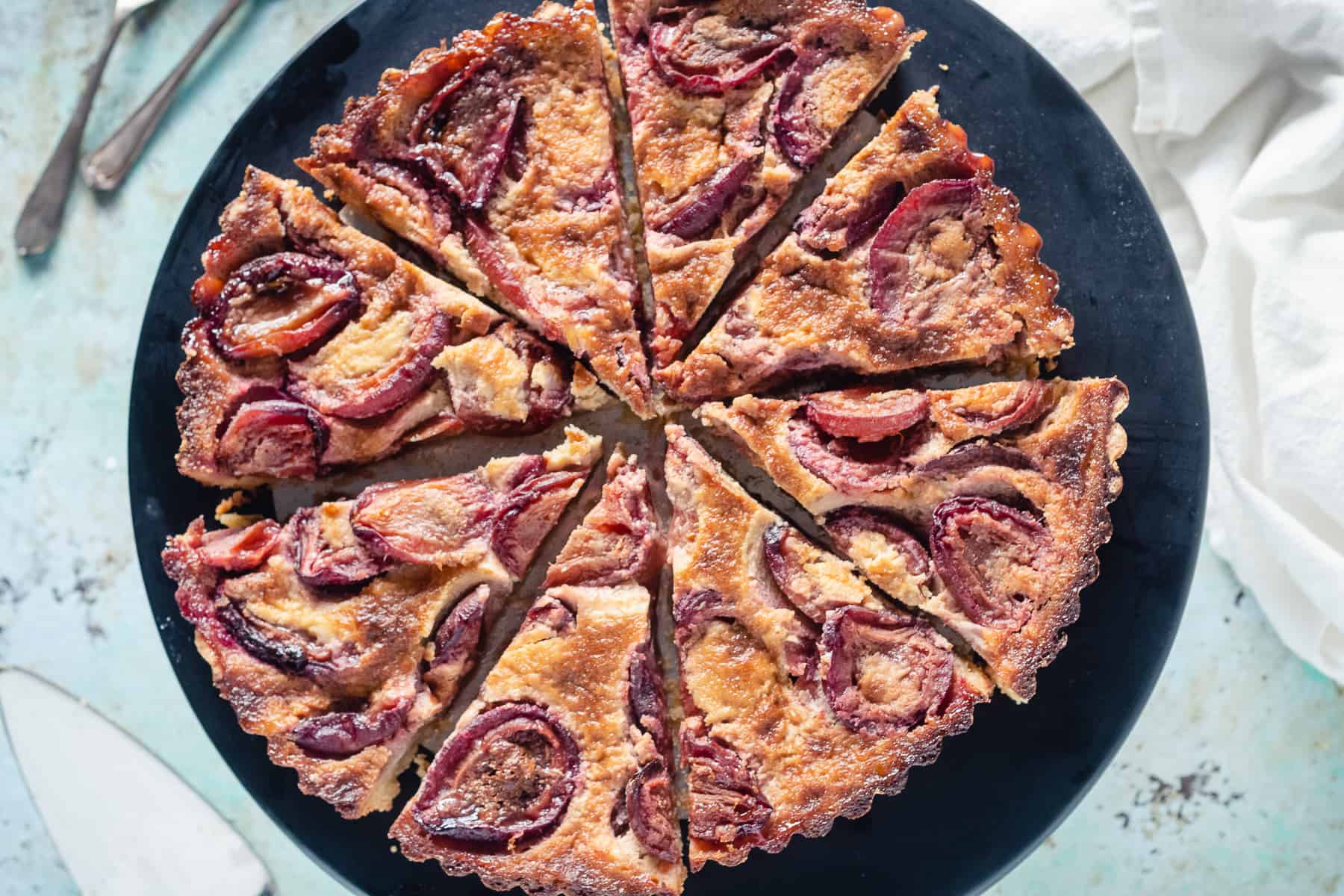 Plum Custard Tart, warm fruit and spices - Blossom to Stem