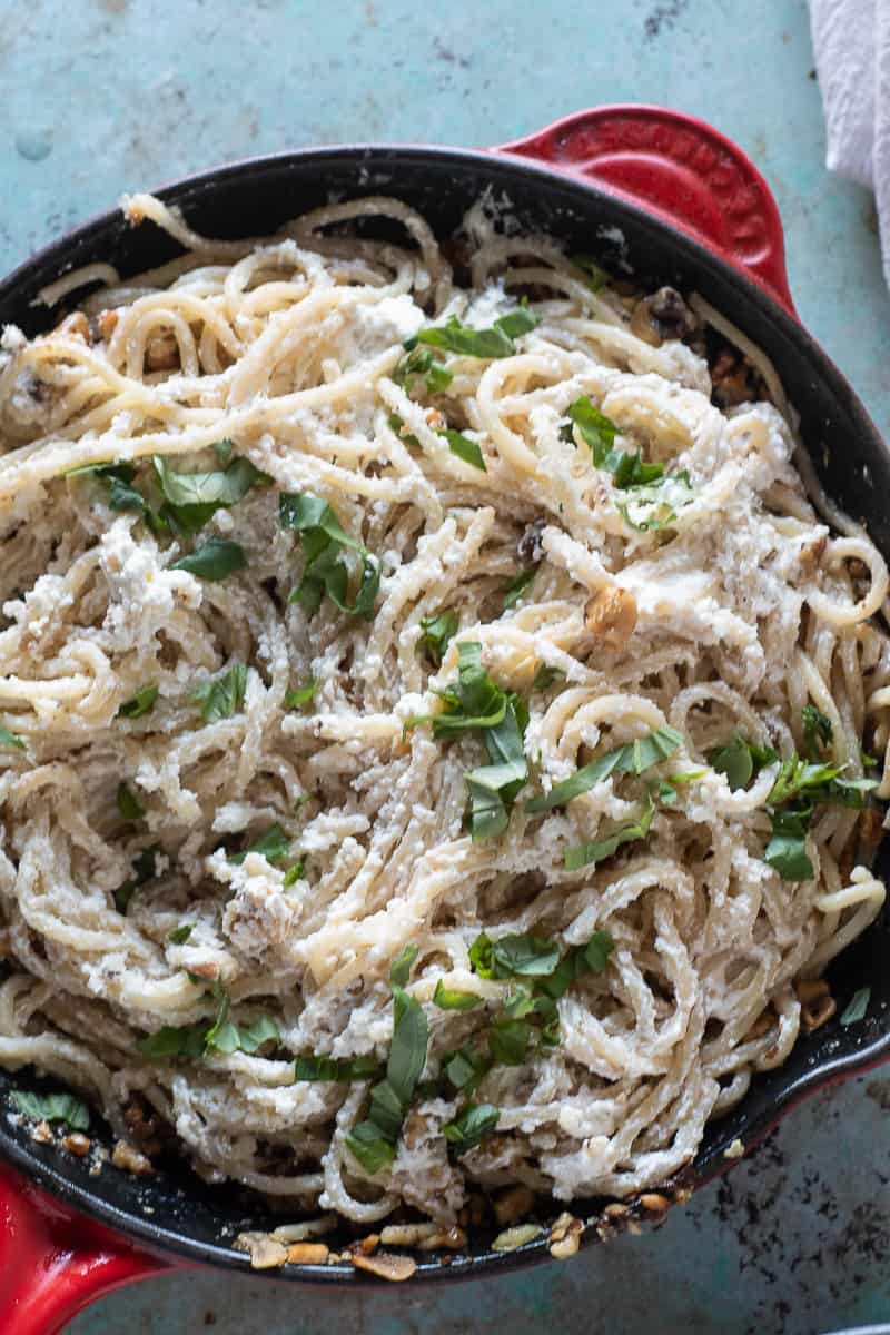Ricotta Pasta with walnuts, garlic, and black pepper | Blossom to Stem