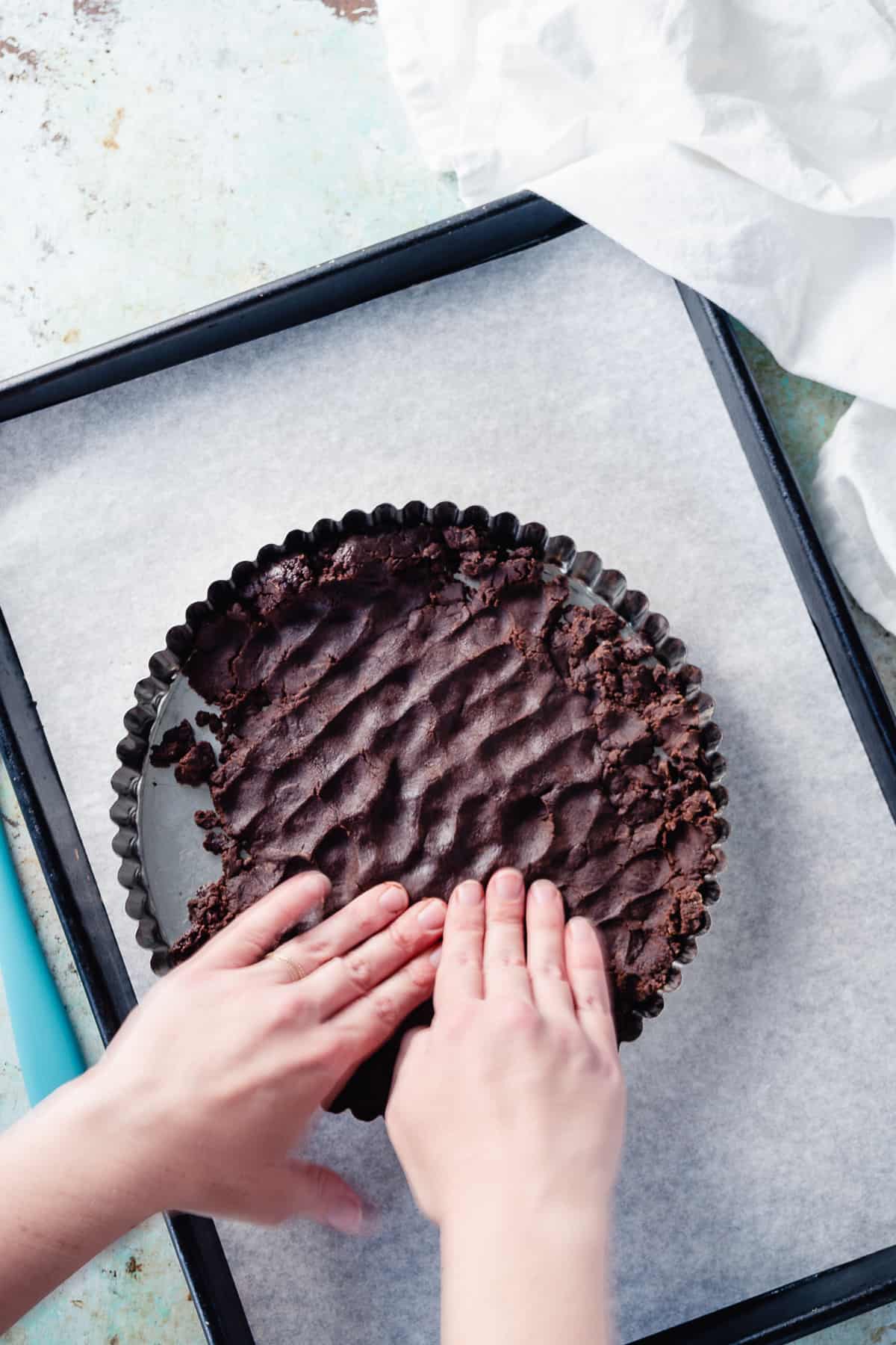 Easy Chocolate Shortbread Tart Crust - Blossom to Stem