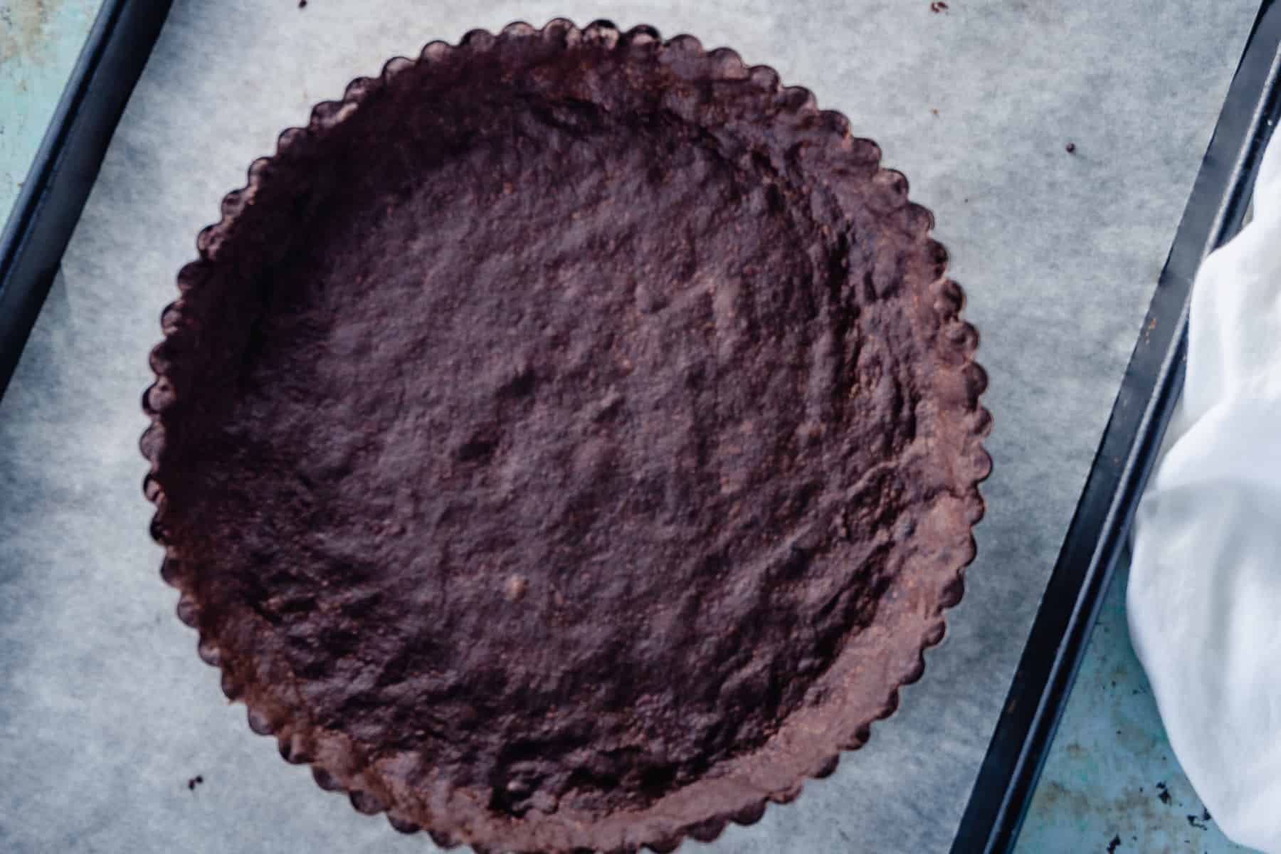 Easy Chocolate Shortbread Tart Crust - Blossom to Stem