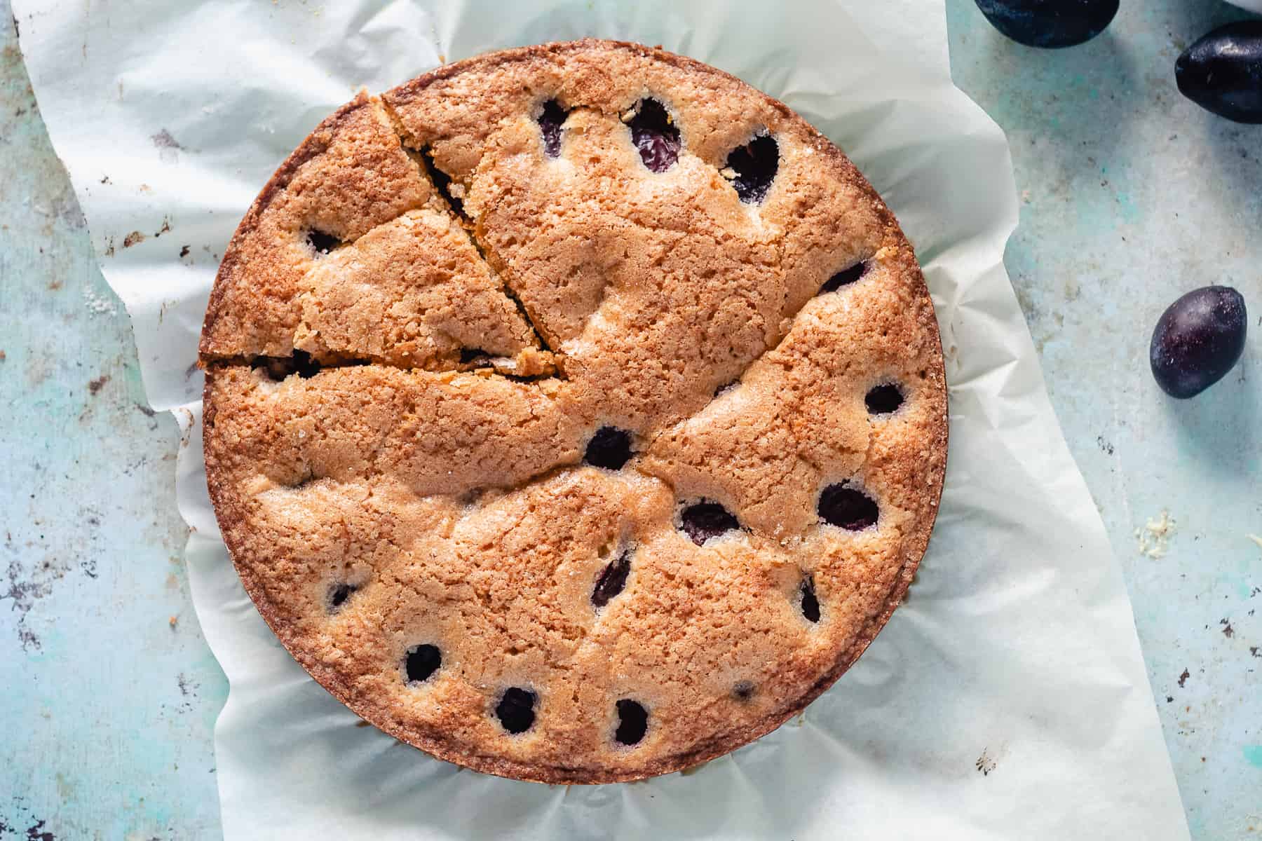 Almond Anise Plum Torte, a rustic treat for early fall - Blossom to Stem